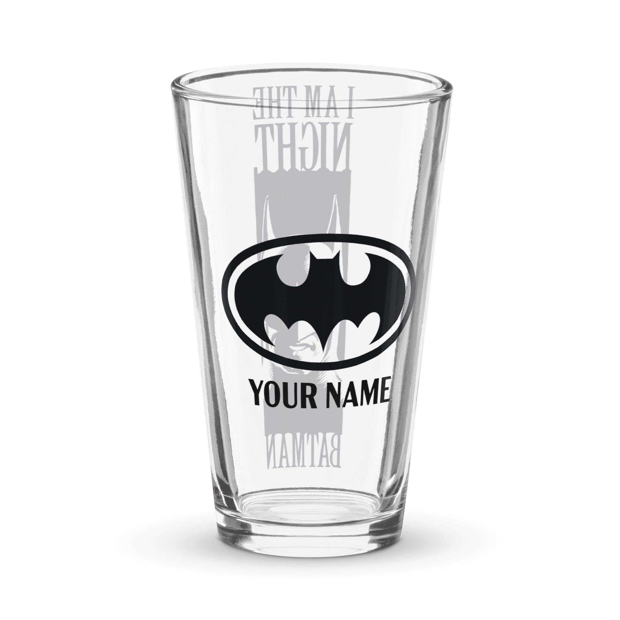 BATMAN (1989) Personalized Pint Glass I am the Night – DC Shop